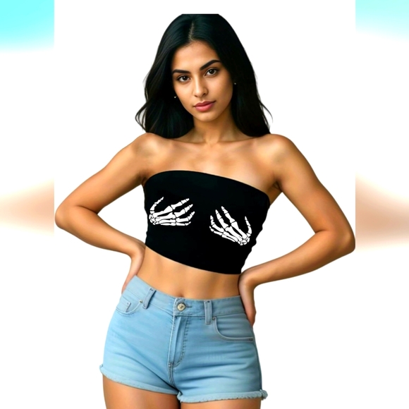 Tops | Skeleton Crop Top | Poshmark